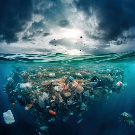 Premium Ai Image Plastic Pollution In Ocean