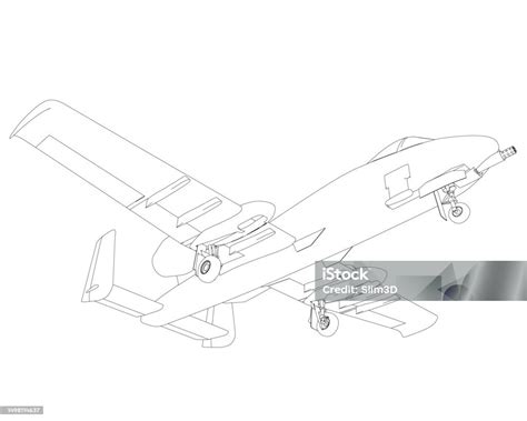 흰색 배경에 격리된 전투 항공기의 윤곽을 그립니다 현대 전투기 흰색 바탕에 전투기의 양식화된 이미지 인쇄물 포스터 및 삽화를 위한 벡터 이미지 Minuteman Civil