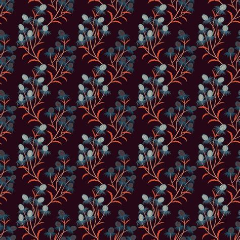 Premium Vector Vector Seamless Pattern With Branches Of Wild Flowers Minimalistic Graphic