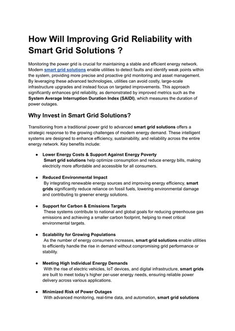 Ppt How Will Improving Grid Reliability With Smart Grid Solutions Powerpoint Presentation Id