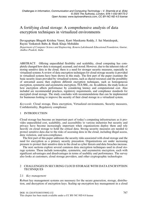 Pdf A Fortifying Cloud Storage A Comprehensive Analysis Of Data Encryption Techniques In