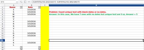 Count Unique Rows Filtered By Blank Cell In Excel Stack Overflow