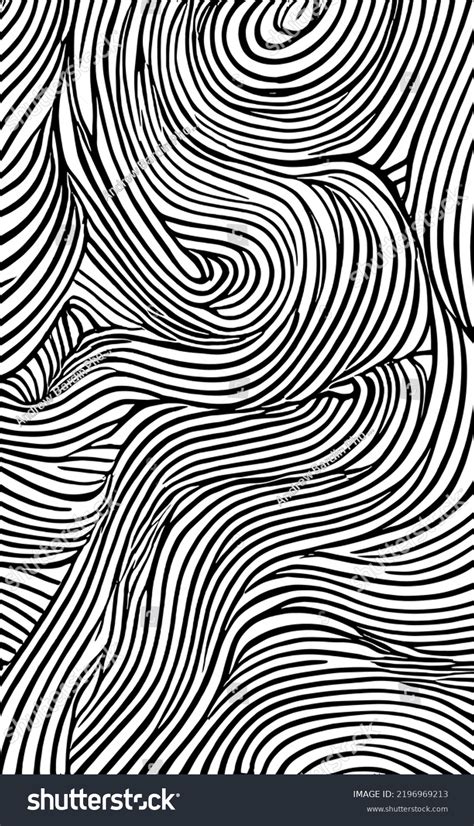 Abstract Hand Drawn Black White Wavy Stock Vector Royalty Free 2196969213 Shutterstock