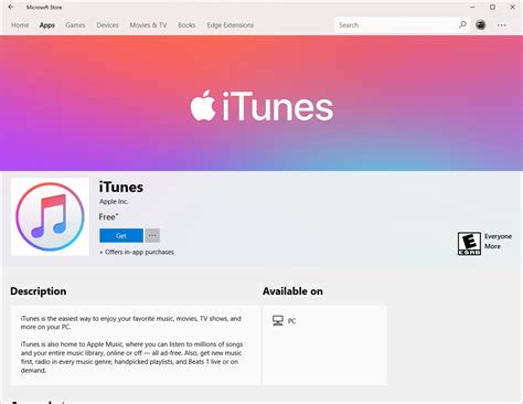 Itunes Software Now Available In Microsoft Store On