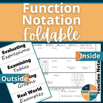 Function Notation Foldable Notes Activity By Doing Math TPT