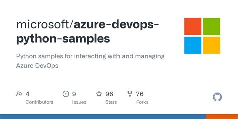 GitHub Microsoft Azure Devops Python Samples Python Samples For Interacting With And Managing