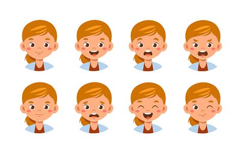 여의사 생성자 다양한 감정과 감정을 가진 의료 제복을 입은 여성 사용자 정의를 위한 키트 머리와 얼굴의 팩 플랫 벡터 컬렉션 건강 진단에 대한 스톡 벡터 아트 및 기타