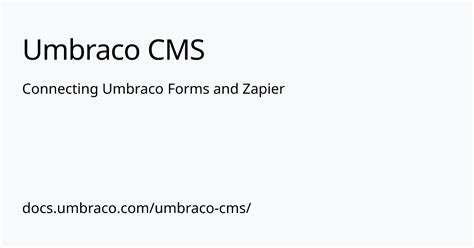 connecting umbraco forms and zapier umbraco cms