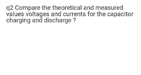Solved Q Compare The Theoretical And Measured Values Chegg