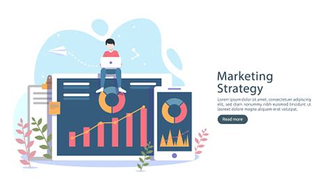 작은 사람들이 문자 테이블 컴퓨터 화면에 그래픽 개체와 디지털 마케팅 전략 개념 방문 페이지 및 모바일 웹 사이트 서식 파일에 대 한 현대적인 평면 디자인 마케팅 온라인