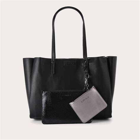 Freya 2 Black Triple Compartment Bag By Carvela