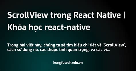 Scrollview Trong React Native Khóa Học React Native