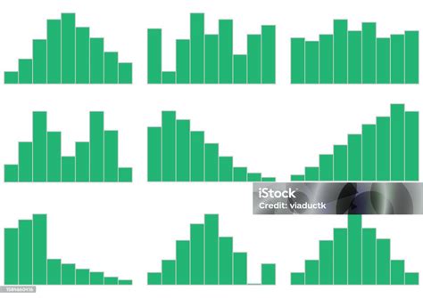 Illustration Set Of Histogram Graphs Of Various Shapes Stock