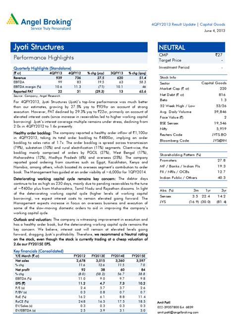 Jyoti Structures 4q Fy 2013 Pdf Equity Finance Earnings Before