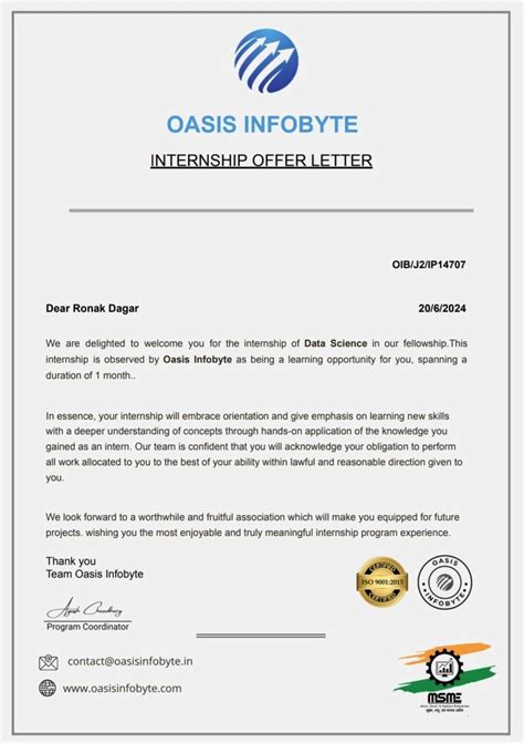 Ronak Dagar On Linkedin Internship