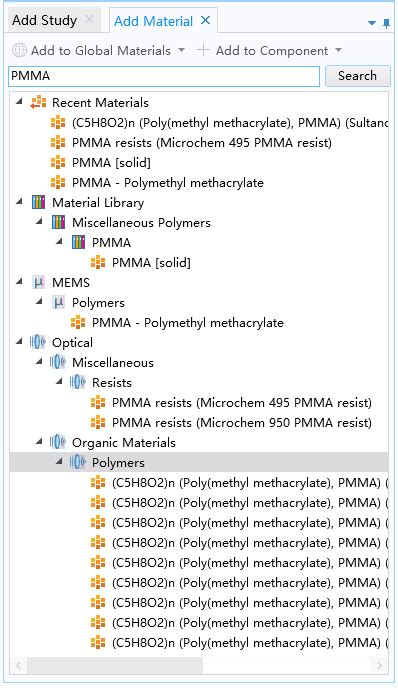 How Can I Find The Coupling Matrix Elastic Matrix And Relative Permittivity For Pmma And Pdms