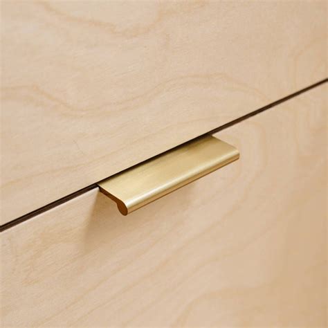 Brilliant Brass Edge Pull Ceramic Drawer Handles