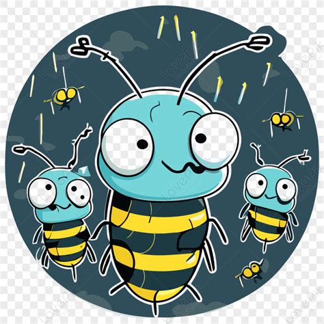 하늘의 꿀벌 스티커 일러스트 Psd 클립 아트 벡터상표psd Png 일러스트 무료 다운로드 Lovepik