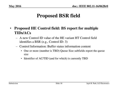 buffer status report in he control field ppt download