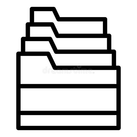 Folder Stack Icon Outline Vector File Document Stock Illustration