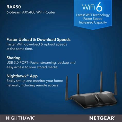 Jual Nighthawk Rax50 Ax5400 6 Stream Dual Band Wifi 6 Router Garansi 30 Hari Di Seller Integra