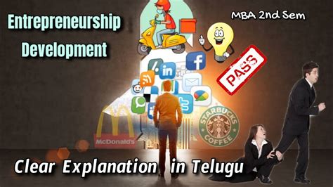 Entrepreneurship And Development Concept Clear Explanation In Telugu Mba 2nd Sem Youtube