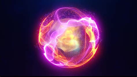 Abstract Energy Sphere With Glowing Bright Particles Atom From Energy Stock Footage Video Of