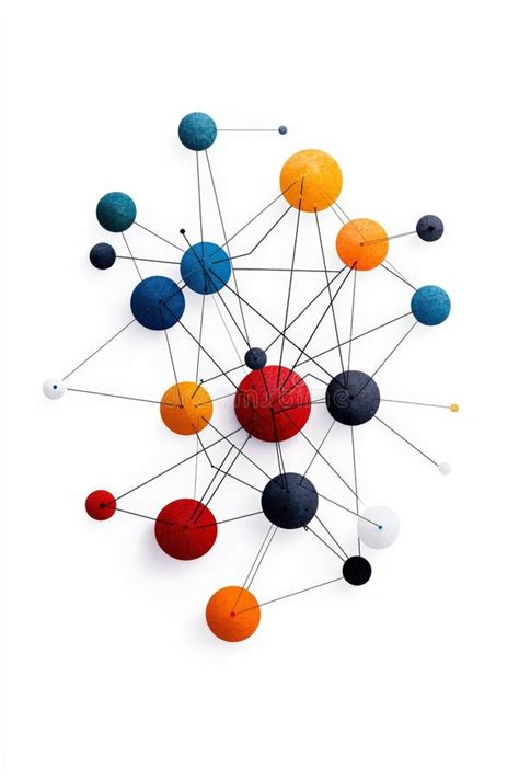 Abstract Network Concept Illustrated With Colorful Spheres Connected By Lines Representing