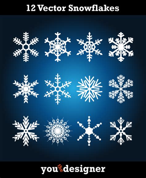 UCreative Com 12 Vector Snowflakes UCreative Com