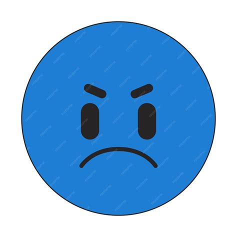 화난 이모티콘 플랫 라인 색상 격리된 벡터 개체 싫어하는 반응을 싫어함 화난 얼굴 이모티콘 흰색 배경에 편집 가능한 클립 아트 이미지 웹 디자인을 위한 간단한 개요 만화
