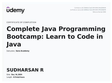 Javaprogramming Codingjourney Lifelonglearning Udemy Sudharsan R