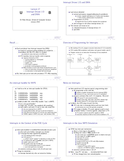Pdf Lecture 17 Interrupt Driven Io And Dma