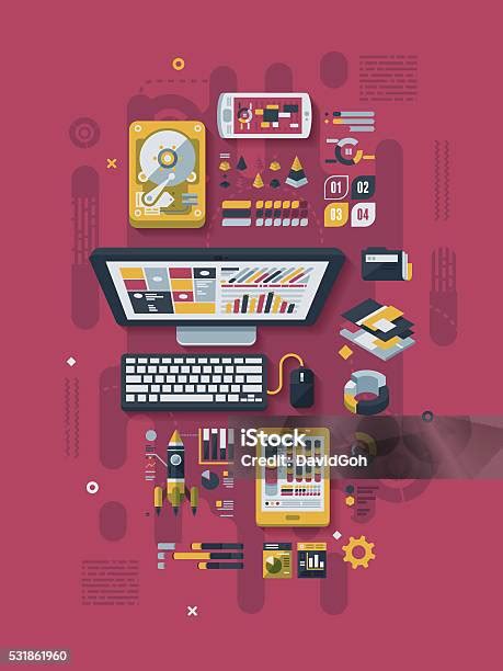 Big Data Flat Design Concept Stock Illustration Download Image Now Big Data Chart Computer