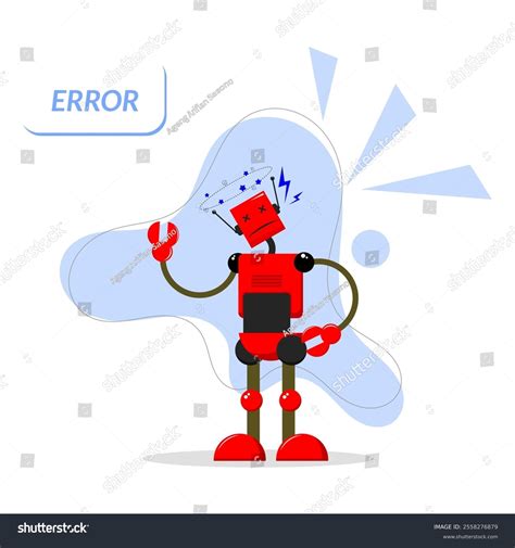red robot robot error broken disruption stock vector royalty free