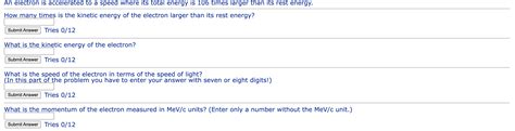 Solved How Manv Times Is The Kinetic Energy Of The Electron