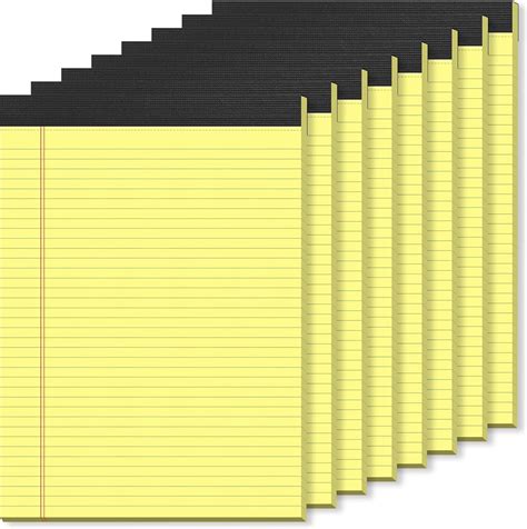 Pinjingpro 8 Pack Yellow Legal Pads 85 X 11 Yellow