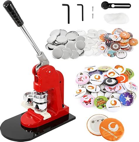 A Red Machine With Buttons And Other Items In Front Of It On A White Background