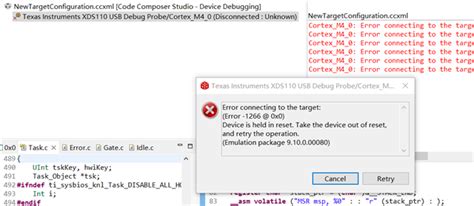 IWRL6432BOOST IWRL6432BOOST使用CCS调试模式时出现连接故障 传感器论坛 传感器 E2E 设计支持