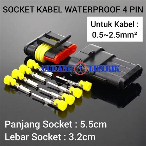 Jual Socket Kabel Waterproof Socket Skun Scun Connector Cable 4 Pin Shopee Indonesia