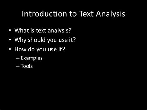introduction to text analysis