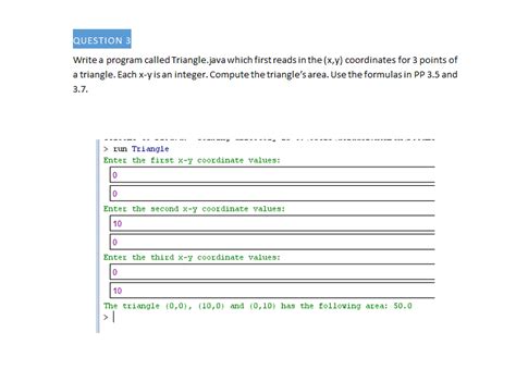 solved question 3 write a program called triangle java which