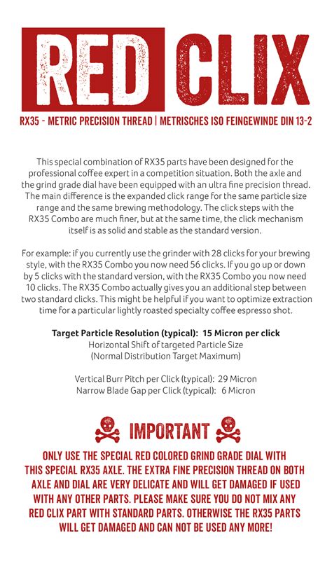 Comandante Red Clix Rx35 Tea Coffee Suplies