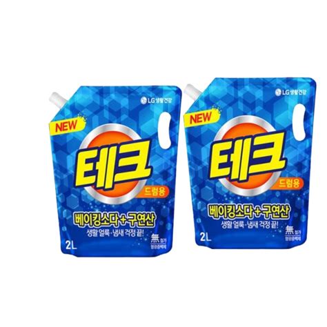 테크 베이킹소다구연산 액체세제 리필드럼용 2l 2개 티몬