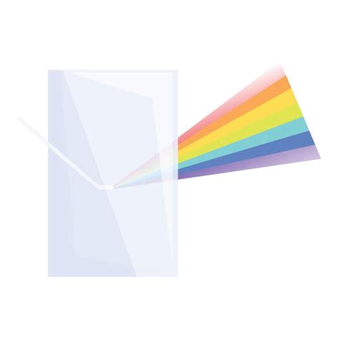 Triangular Prism Refracting Light Beam Creating Visible Spectrum