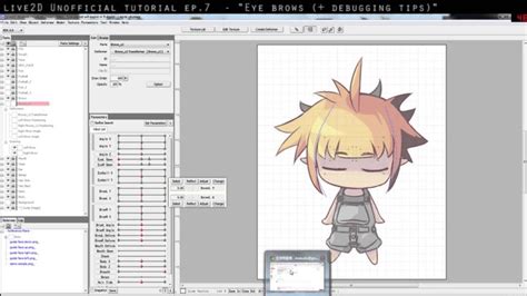 Live2d Cubism 20 Tutorial 2015 Ep07 Eye Brows Debugging Tips Cubism Tutorial Eyebrows