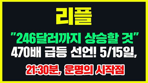 246달러까지 상승할 것 리플 470배 급등 선언 515일 2130분 운명의 시작점 리플 리플전망 리플코인