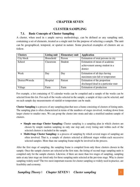Sampling Ch 7 Pdf Sampling Statistics Statistical Analysis