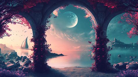 아치 꽃 덩굴 하늘 판타지 그림 아치 꽃 덩굴 하늘 배경 일러스트 및 사진 무료 다운로드 Pngtree