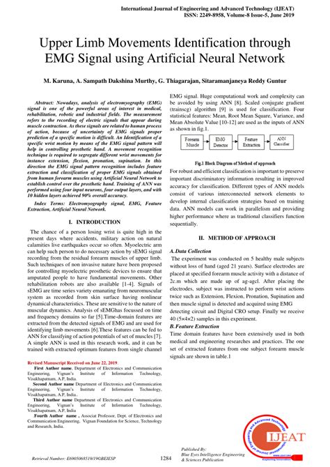 PDF Upper Limb Movements Identification Through