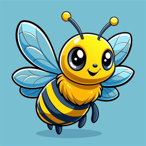 Vector De Desenho Animado Para Temas Brilhantes De Abelha Vetor Premium